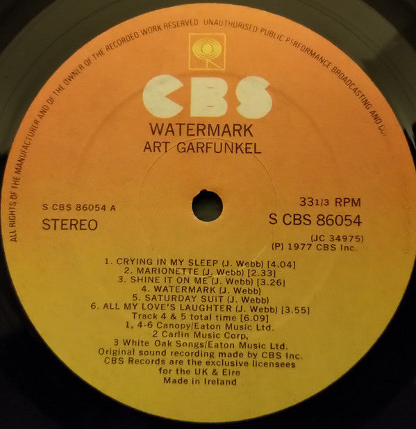 Buy Art Garfunkel : Watermark (LP, Album) – The R.A.G.E.