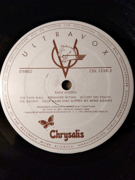 Buy Ultravox : Rage In Eden (LP, Album) – The R.A.G.E.