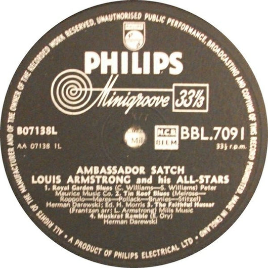 Buy Louis Armstrong And His All-Stars : Ambassador Satch (LP, Mono ...
