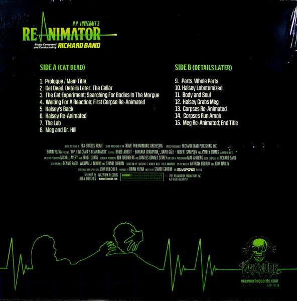 Buy Richard Band : H.P. Lovecraft's Re-Animator (LP, Album, RE, RM, Gre ...