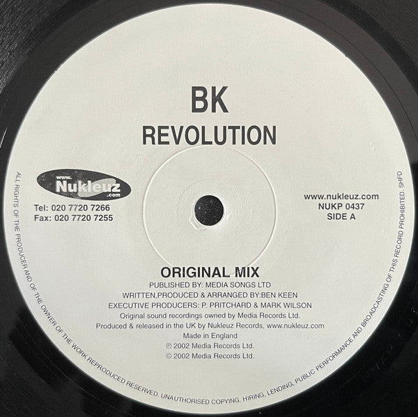 Buy BK : Revolution (12") – The R.A.G.E.